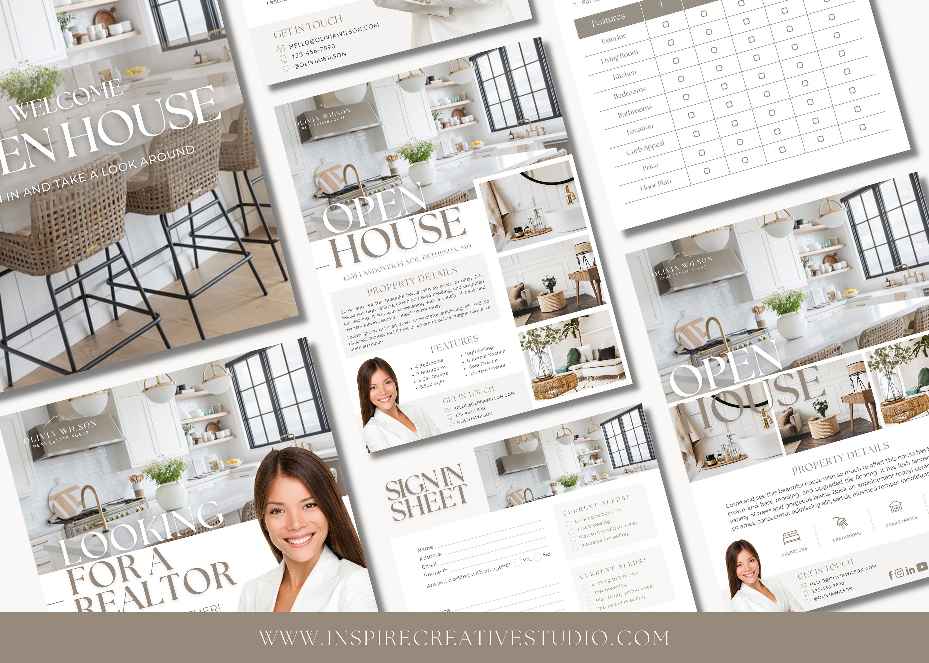 Open House Bundle, Real Estate Flyer, Feedback Form, Open House Sign in ...