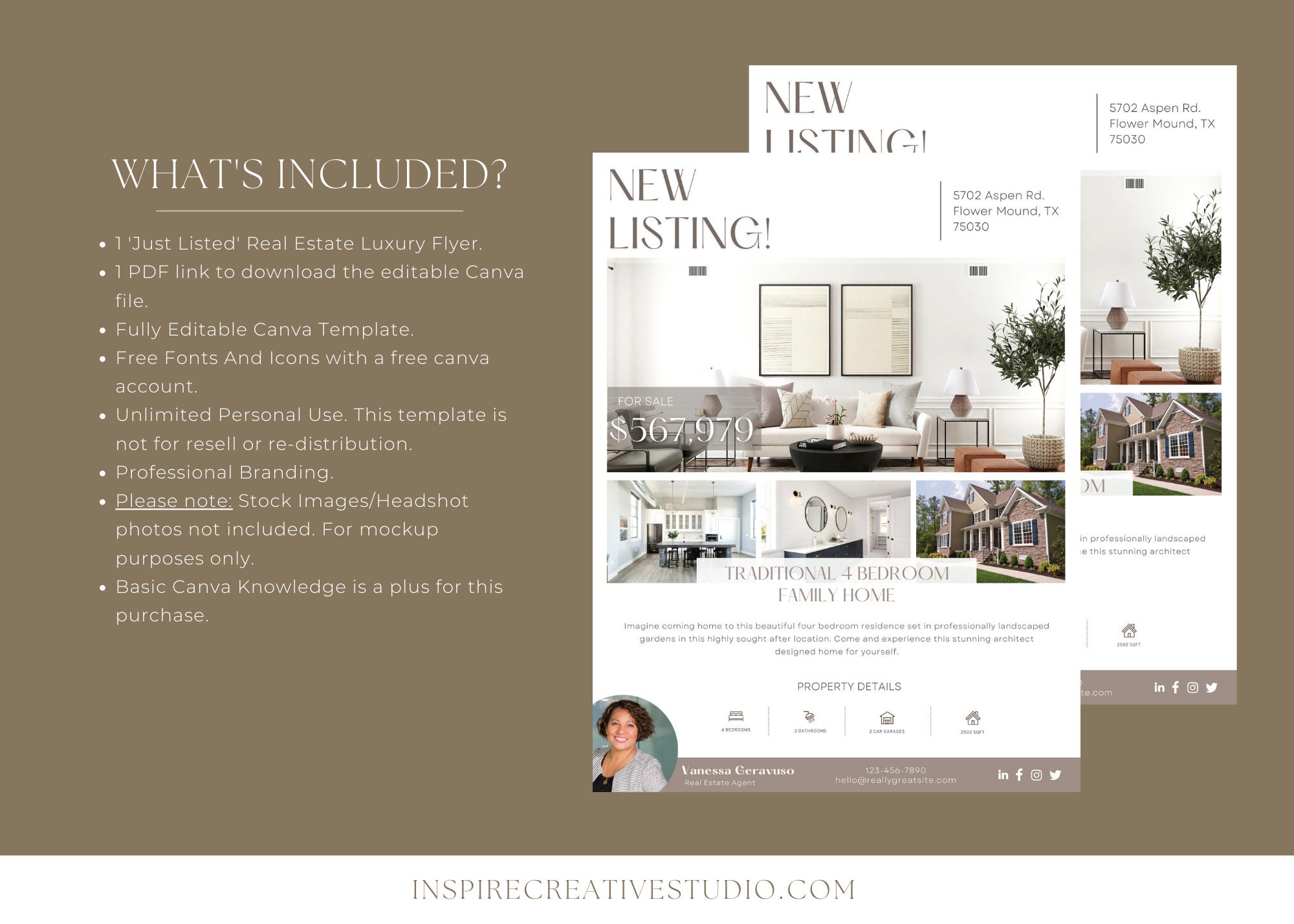 New Listing Flyer, Real Estate Flyer, Just Listed Flyer, Canva Template ...