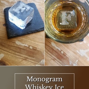 Personalized Whiskey Ice Mold, Monogram Ice Cube Mold, Custom Ice Tray ...