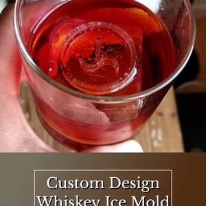 Custom Design Whiskey Ice Mold, Ice Cubes Based on Your Image, Logo Ice ...
