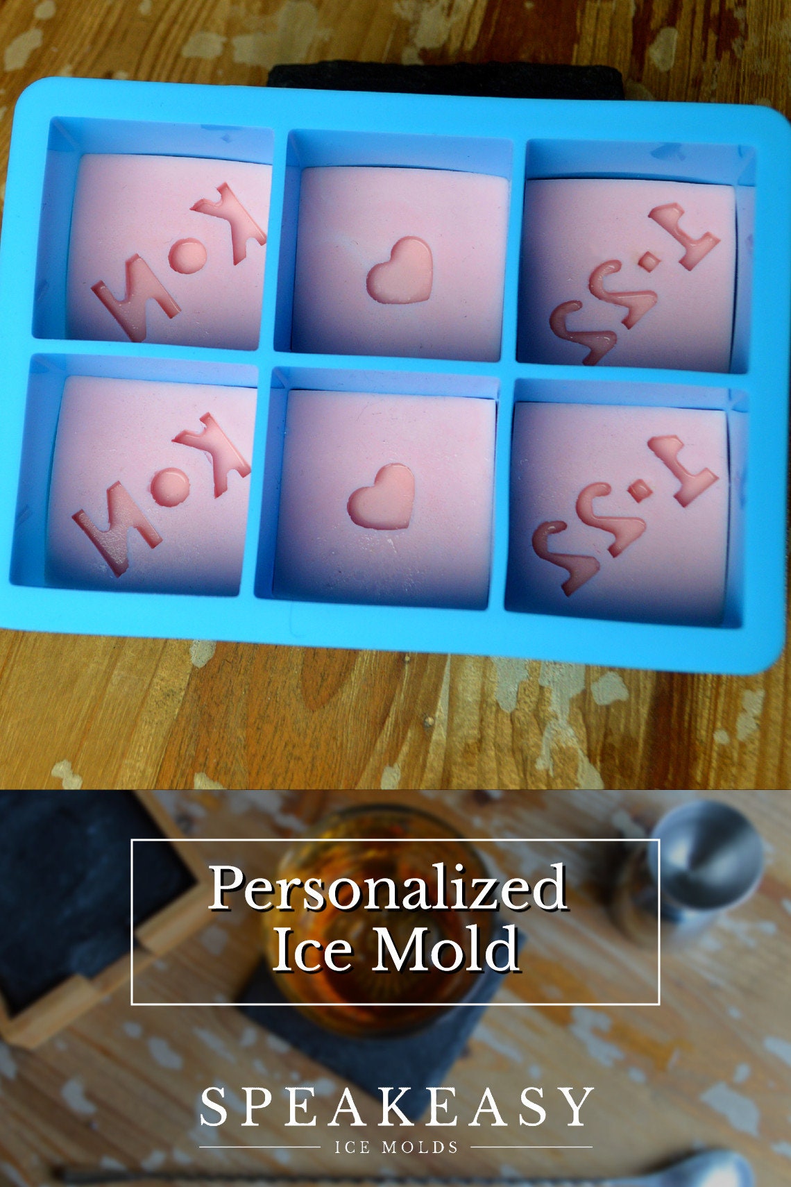 Personalized Whiskey Ice Mold Monogram Ice Cube Mold Custom | Etsy