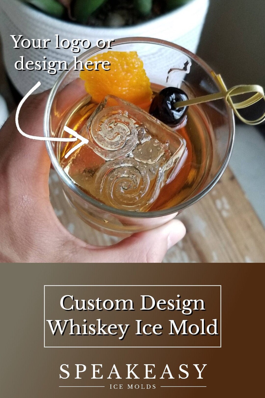 Custom Design Whiskey Ice Mold, Ice Cubes Based on Your Image, Logo Ice ...