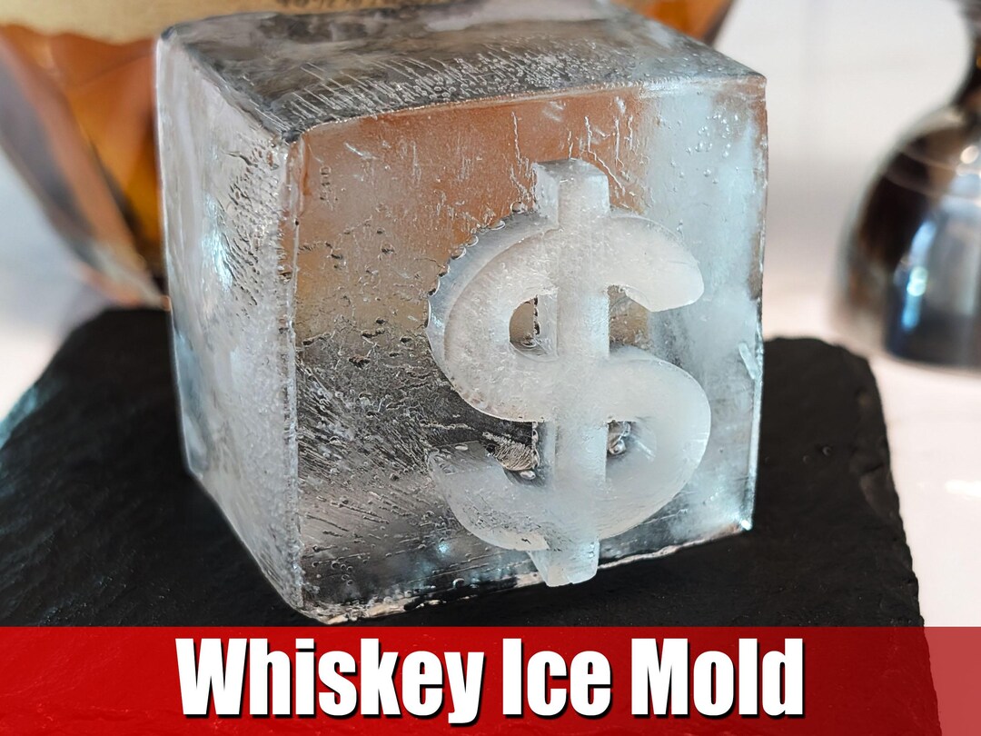 Dollar Sign Whiskey Ice Cube Mold | Custom Money Symbol Silicone ...