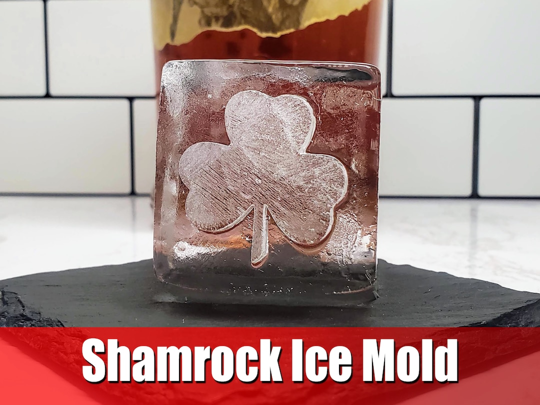 Shamrock Whiskey Ice Cubes | Custom Silicone Ice Mold - Etsy