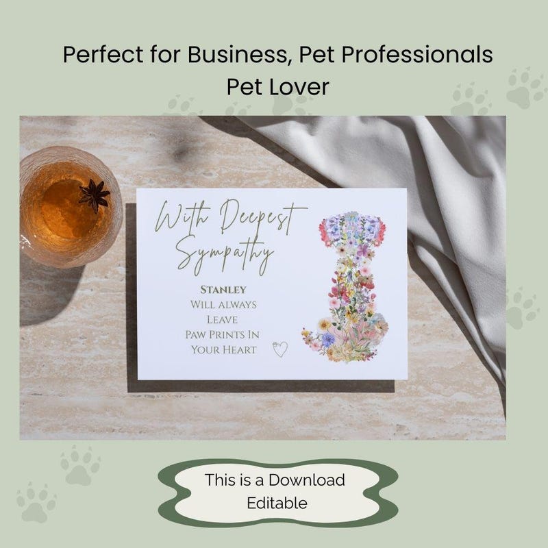 Custom Pet Bereavement Card - Etsy