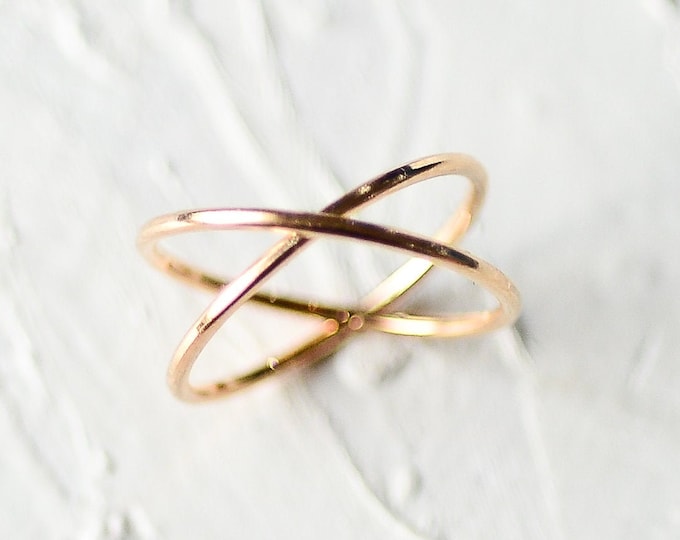 Super Thin Gold X Ring, Criss Cross Ring, Gold Rings for Women, Thumb ...