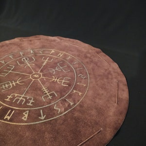 Leather Rune Divination Cloth With Runic Circle, Runic Scroll, Futark ...