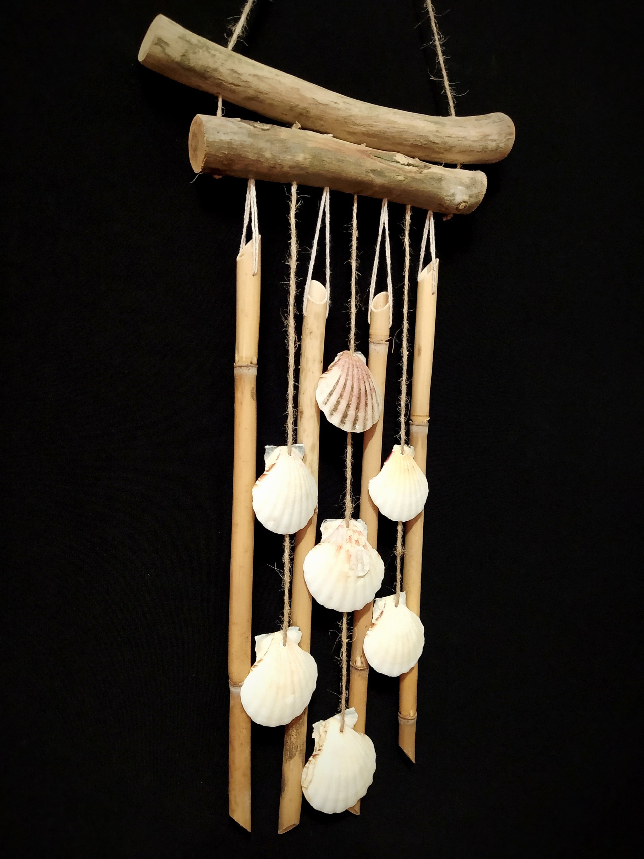 Seashells Wind Chimes Driftwood Summer House Decor Coastal - Etsy