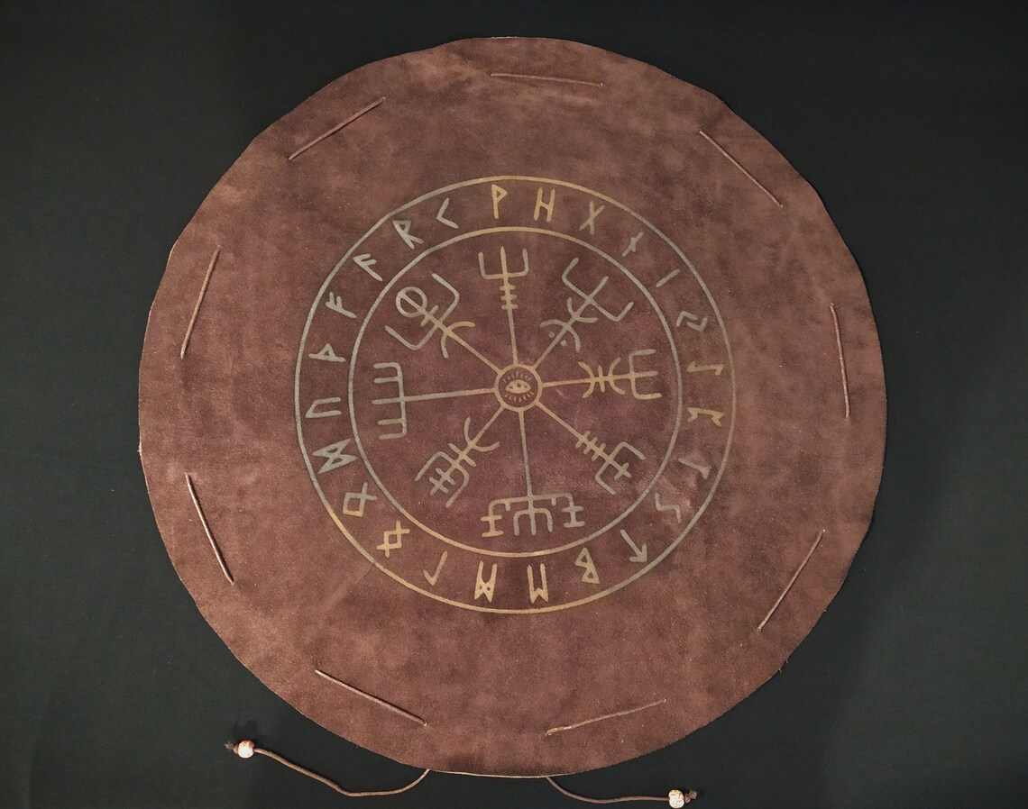 Leather Rune Divination Cloth with Runic Circle Runic Scroll | Etsy