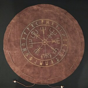 Leather Rune Divination Cloth With Runic Circle, Runic Scroll, Futark ...