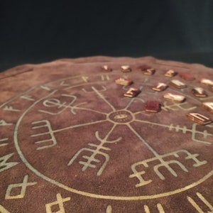 Leather Rune Divination Cloth With Runic Circle, Runic Scroll, Futark ...