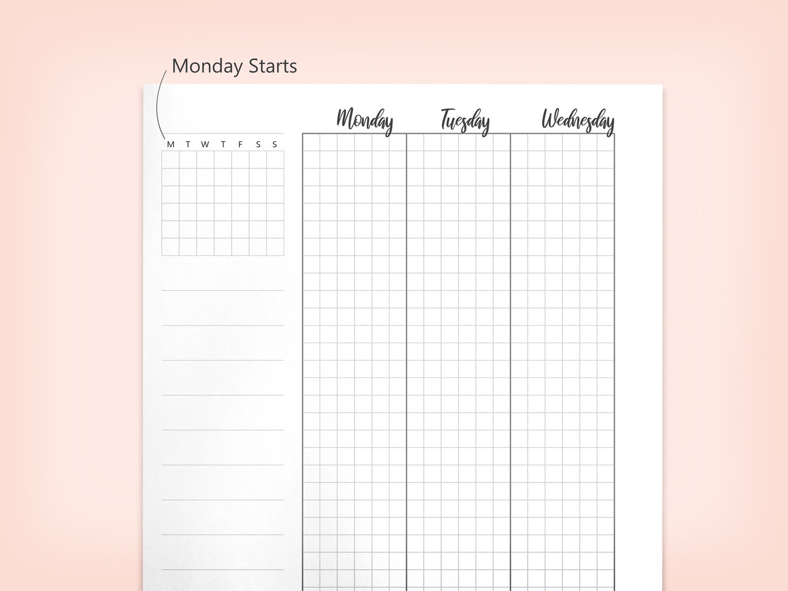 A5 Weekly Planner Grid Version V1 2 Pages Grid Weekly - Etsy