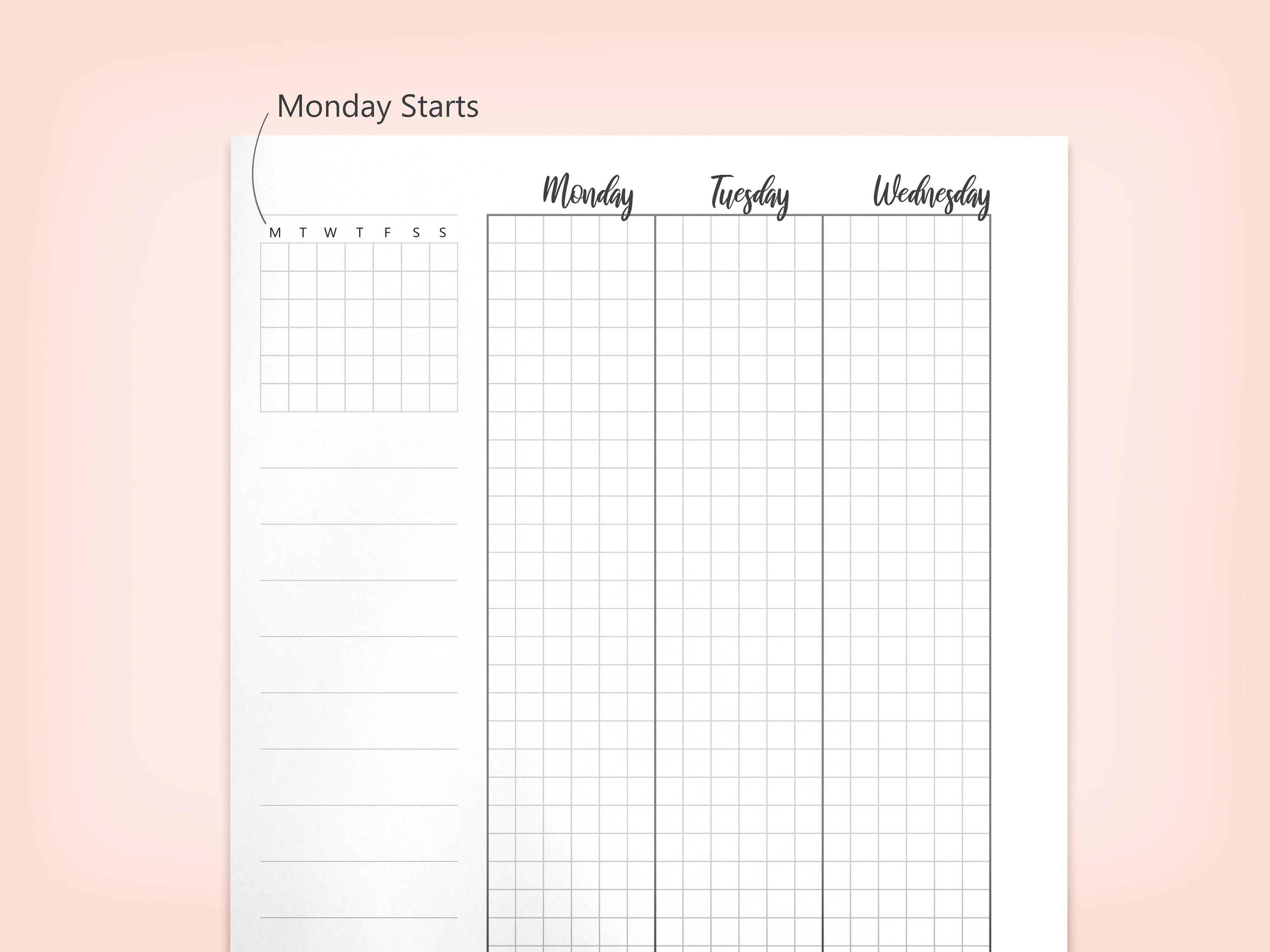 A5 Weekly Planner Grid Version V1 2 Pages Grid Weekly - Etsy España