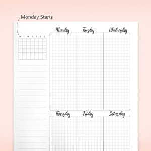 A4 Weekly Planner Grid Version V2 1 Pages Grid Weekly - Etsy