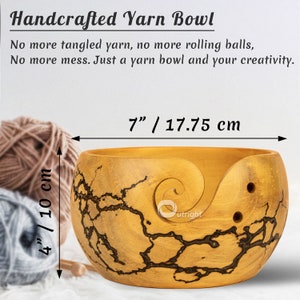 OUTRIGHT Handmade Large Wooden Yarn Bowl for Knitting Crochet Perfect ...