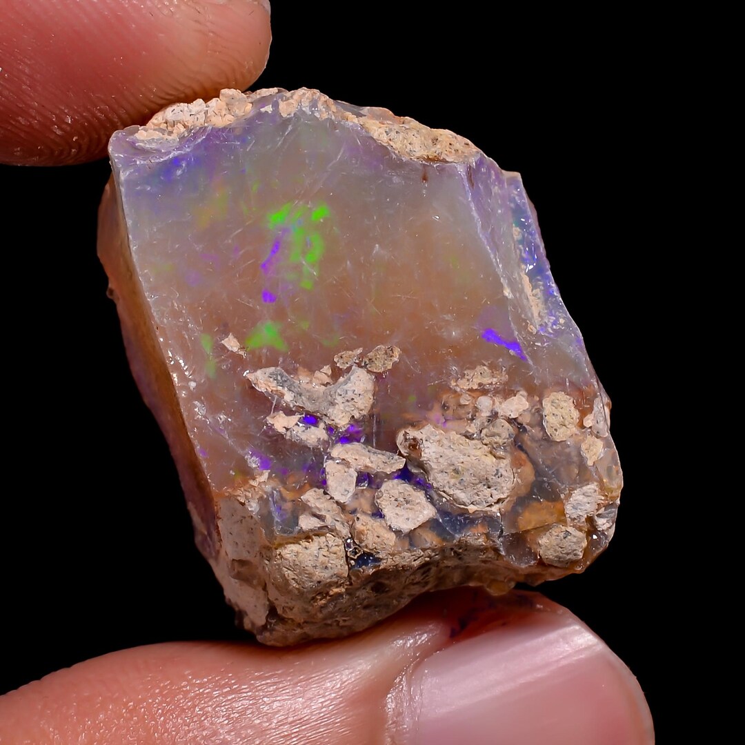 Real Ethiopian Fire Raw Opal Crystal Gemstone, Natural Opal Rough Rock ...
