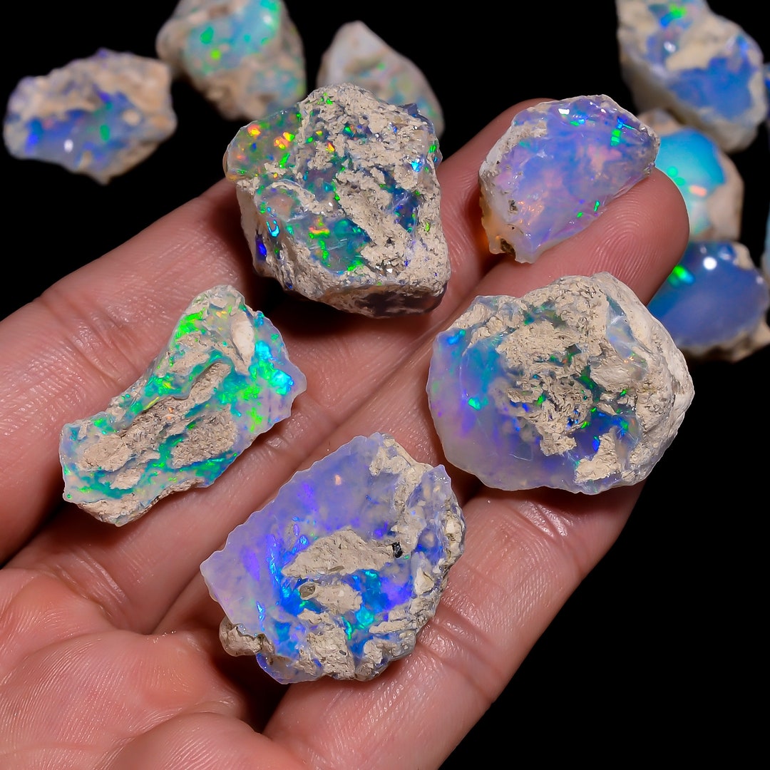 Natural Ethiopian Raw Opal, Welo Fire Play Opal Rough for Jewelry Making, Home Decor, Yoga ...