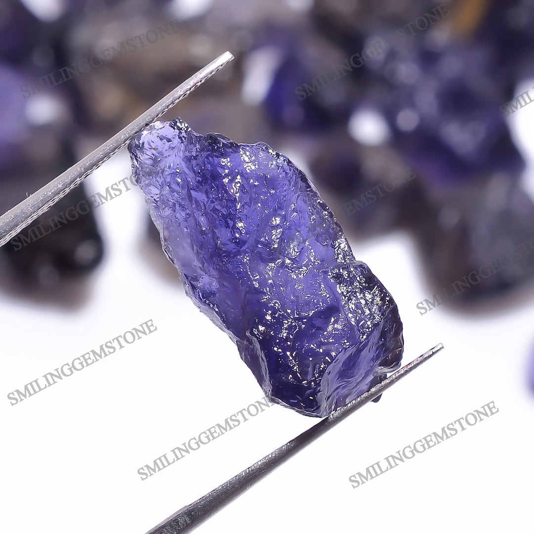 Raw Iolite Crystals Lot, Natural Purple Gemstone Chips, Jewelry Making ...