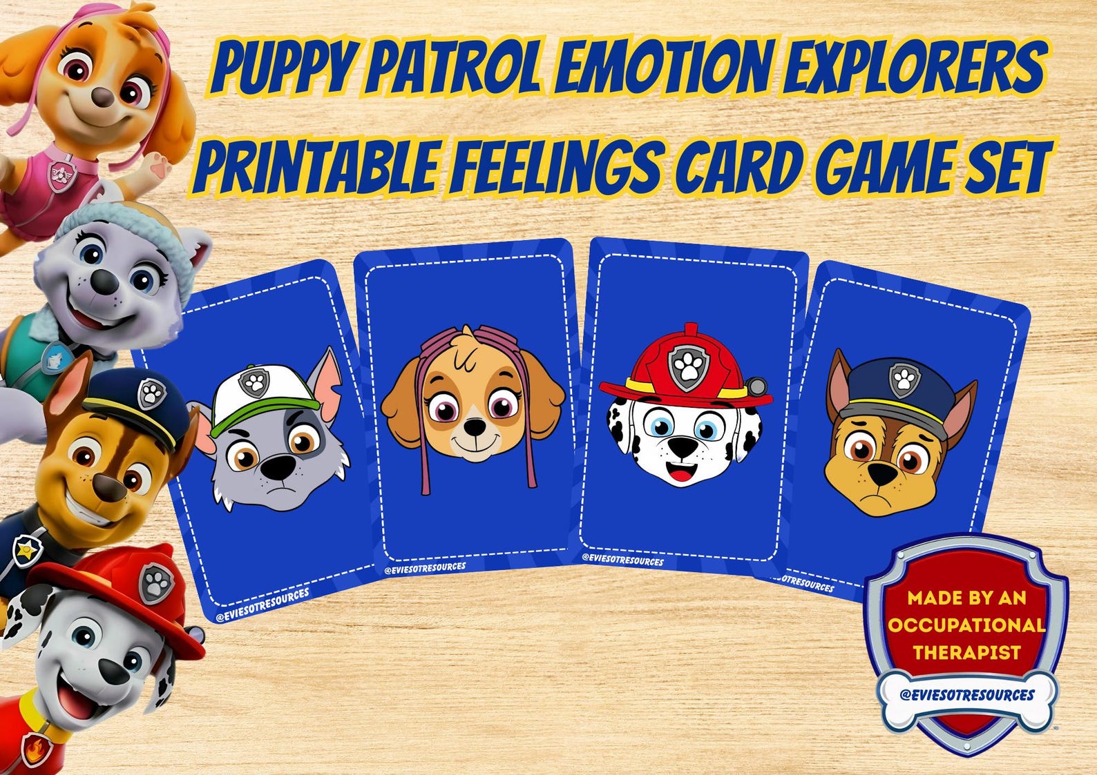 Emotion Cards for Kids Paw Patrol Feelings and Emotional Regulation ...