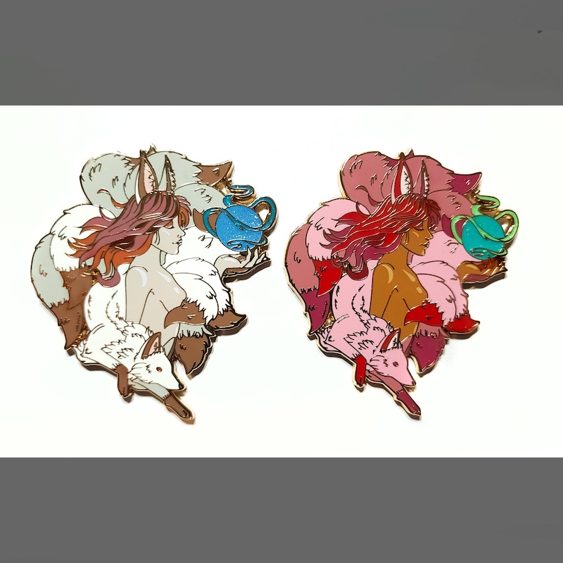 Kitsune Pin Badge - Etsy