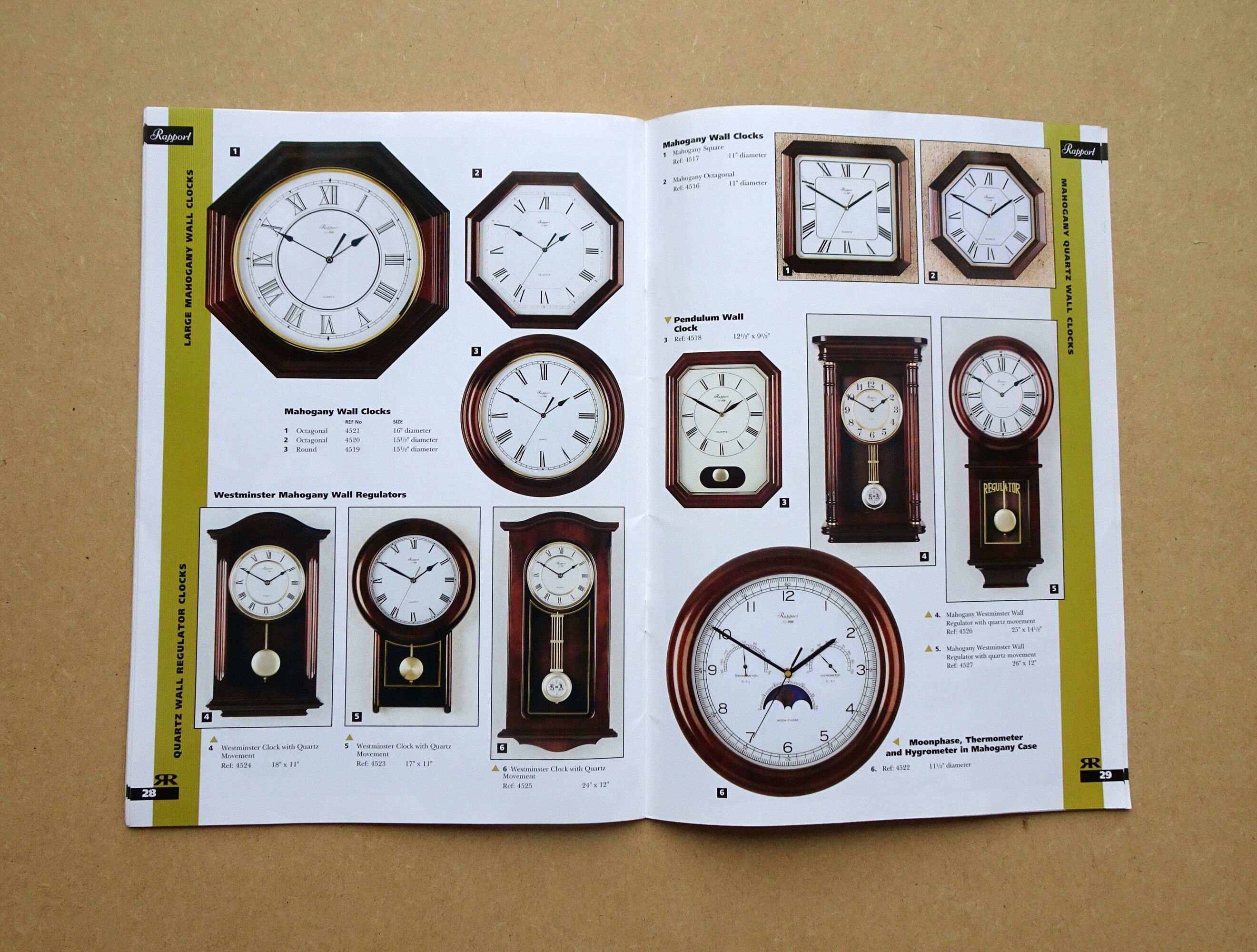 Rapport Catalogue. Clocks for the Connoisseur Quartz Brass Lead Crystal ...