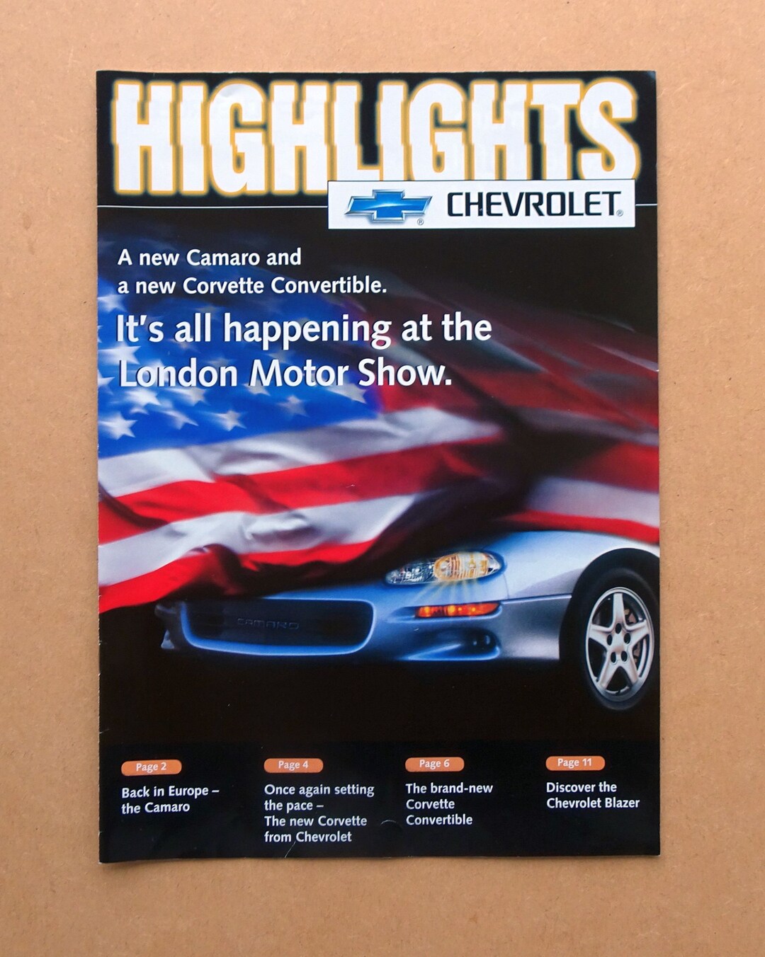 Chevrolet Highlights Brochure. Approx. Date 1990s Camaro Corvette Z28 ...