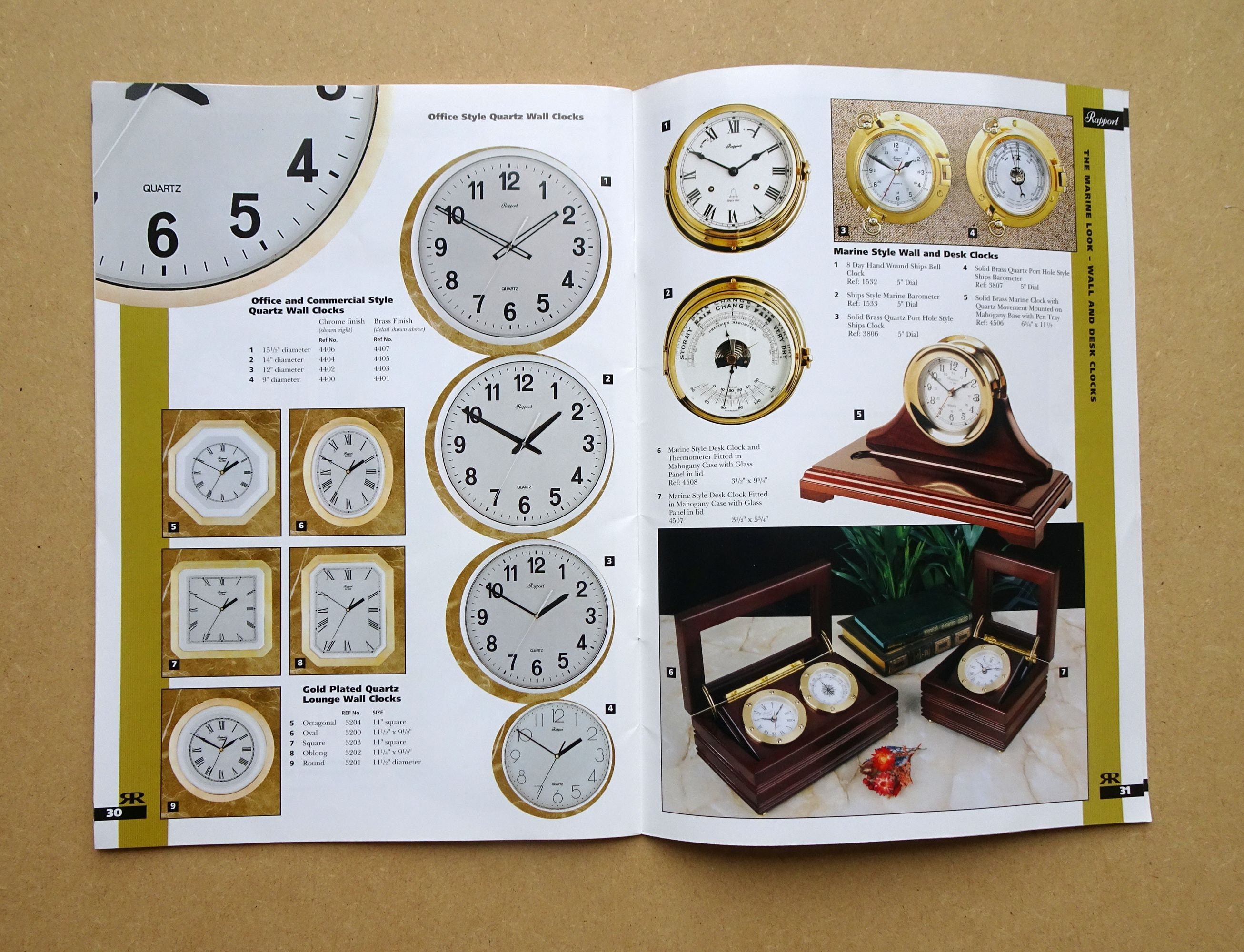 Rapport Catalogue. Clocks for the Connoisseur Quartz Brass Lead Crystal ...