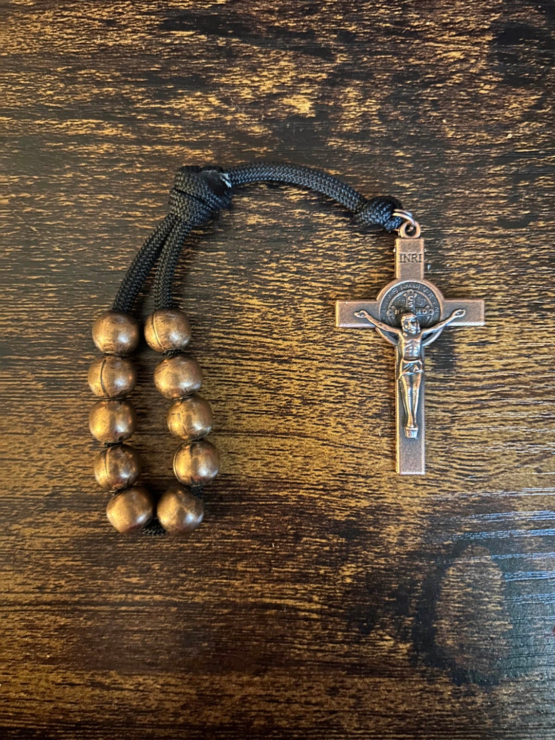 Black and Copper One Decade Rosary - Etsy