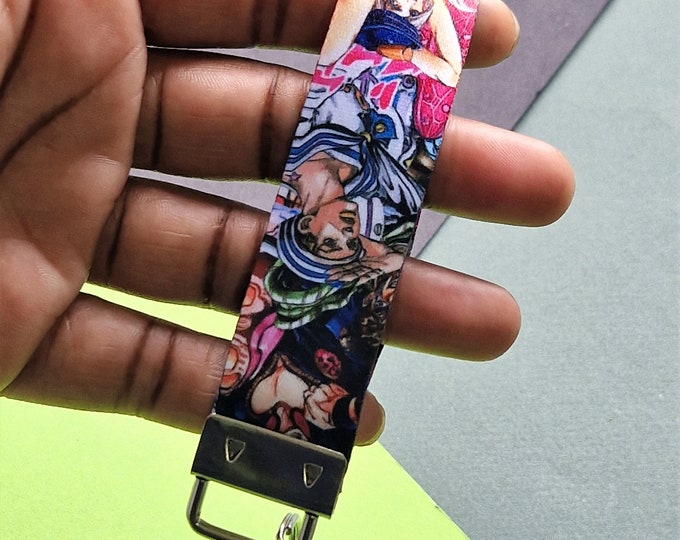 Anime Inspired Wristlet Bizarre Anime Keychain Manga Wrist Strap Key ...
