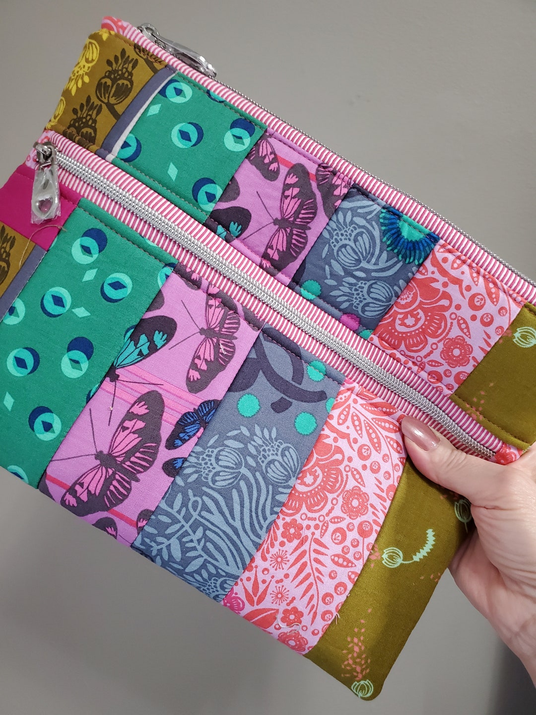 Fabric Carrying Case. Home Sewn Zipper Pouch/case for Tablet, Notebbook ...