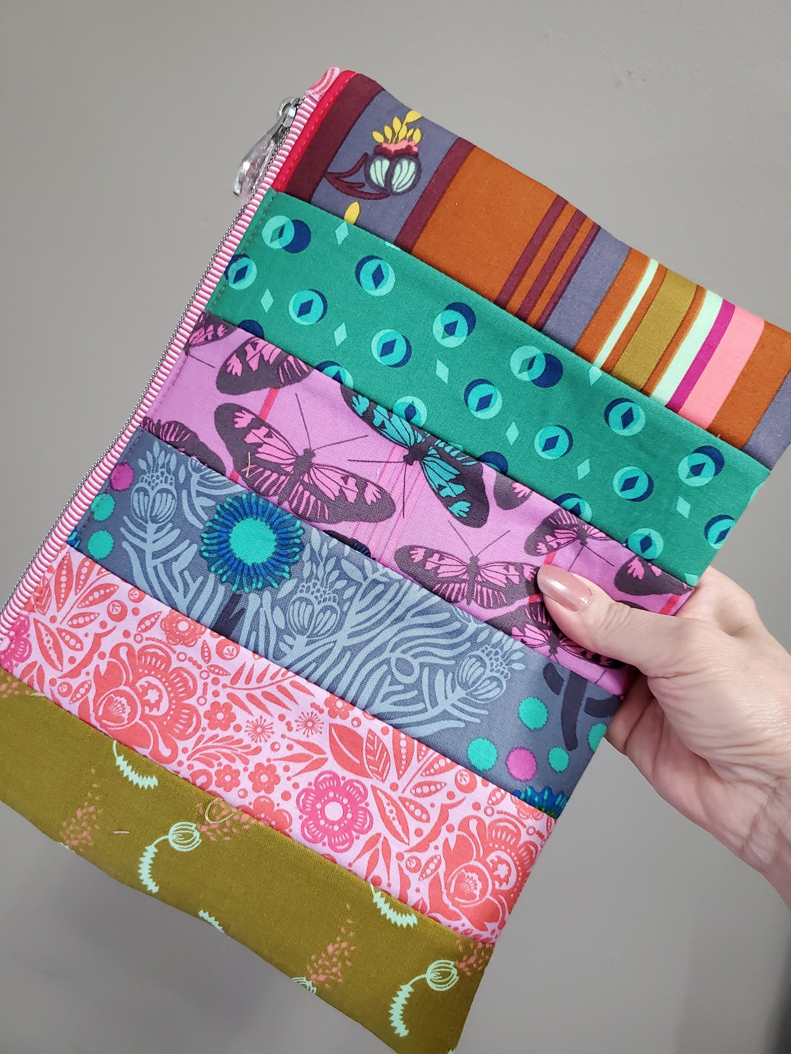 Fabric Carrying Case. Home Sewn Zipper Pouch/case for Tablet, Notebbook ...