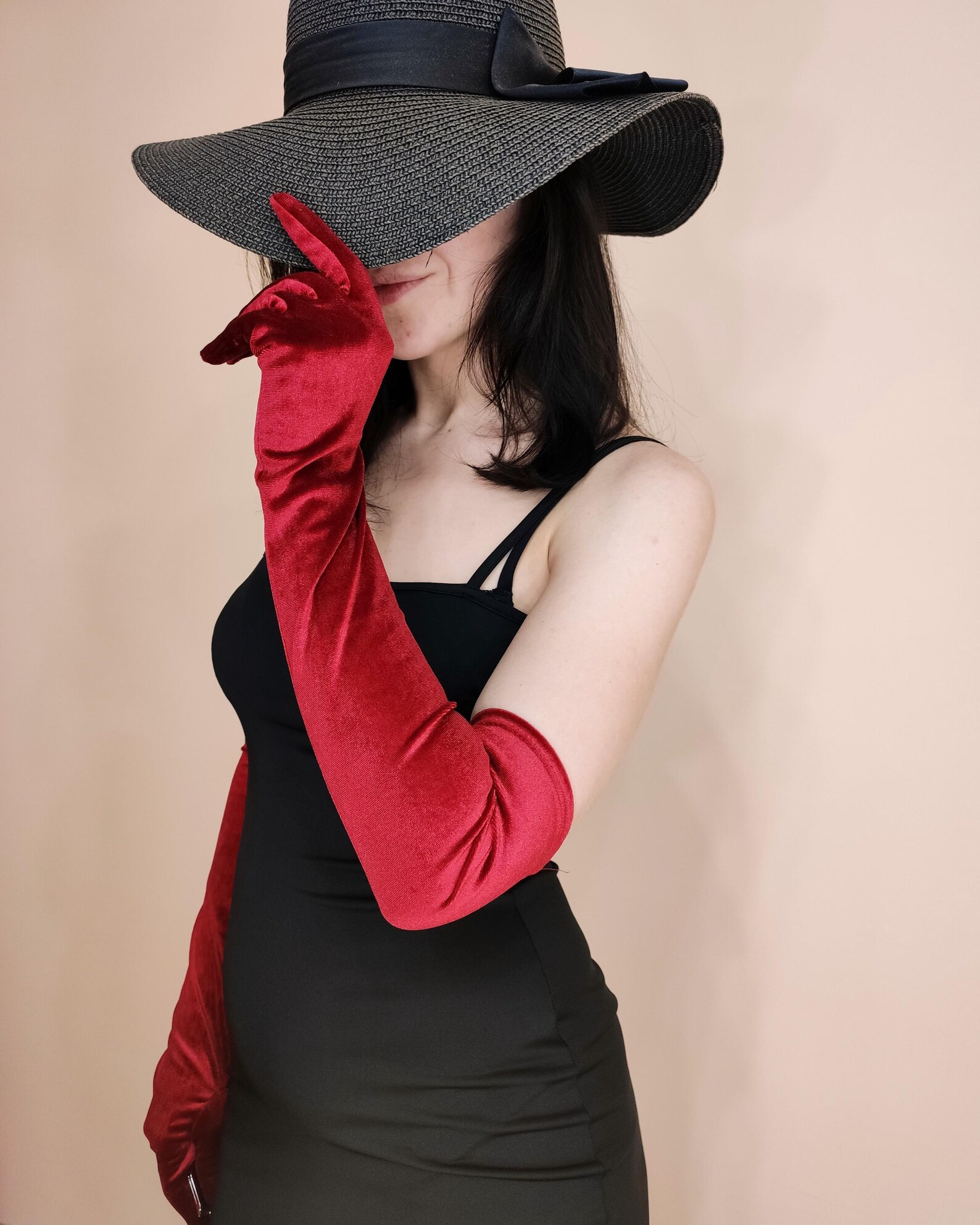 Long Black Velvet Gloves, Long Opera Gloves, Classic Gloves, Formal ...