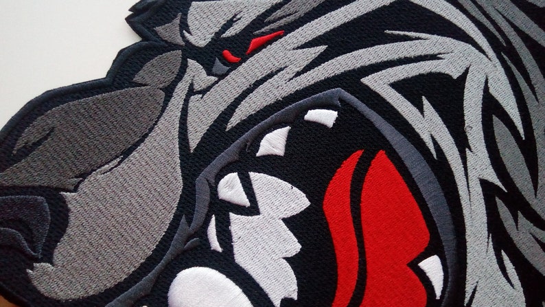 Large Wolf Embroidered Patch Large Wolf Patch Iron-on Patch - Etsy