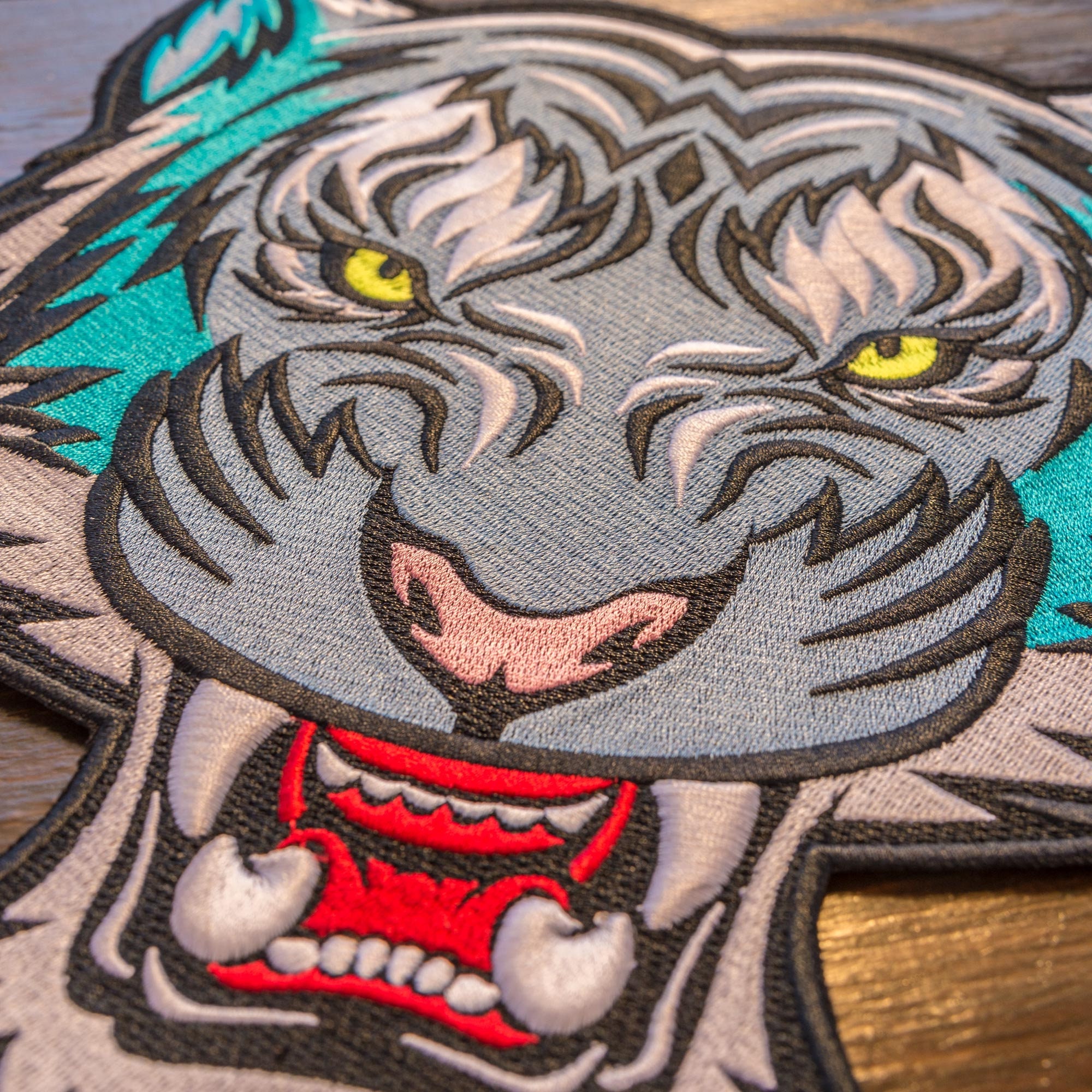 Large Blue Tiger Patch: Embroidered Iron-on Back Patch - Etsy