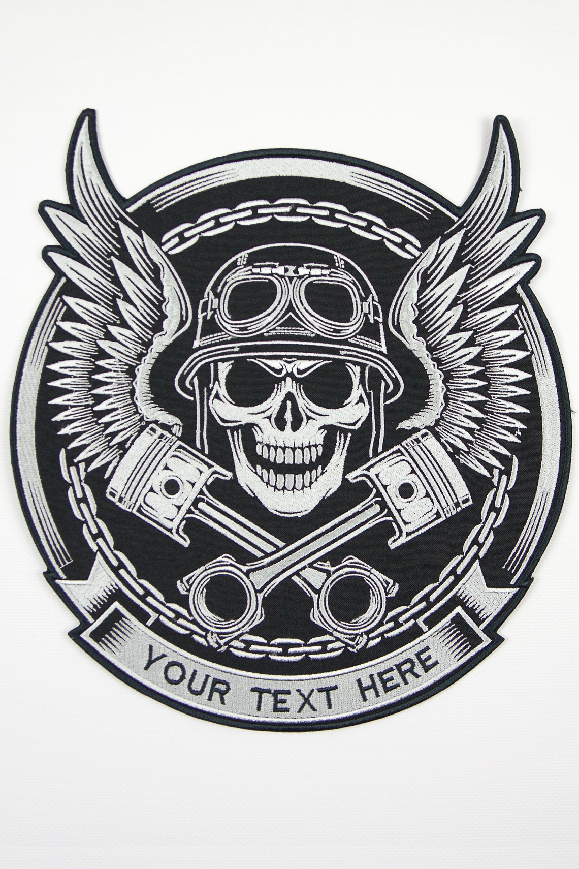 Skull Biker Patches Skull Back Patch Personalised Large - Etsy
