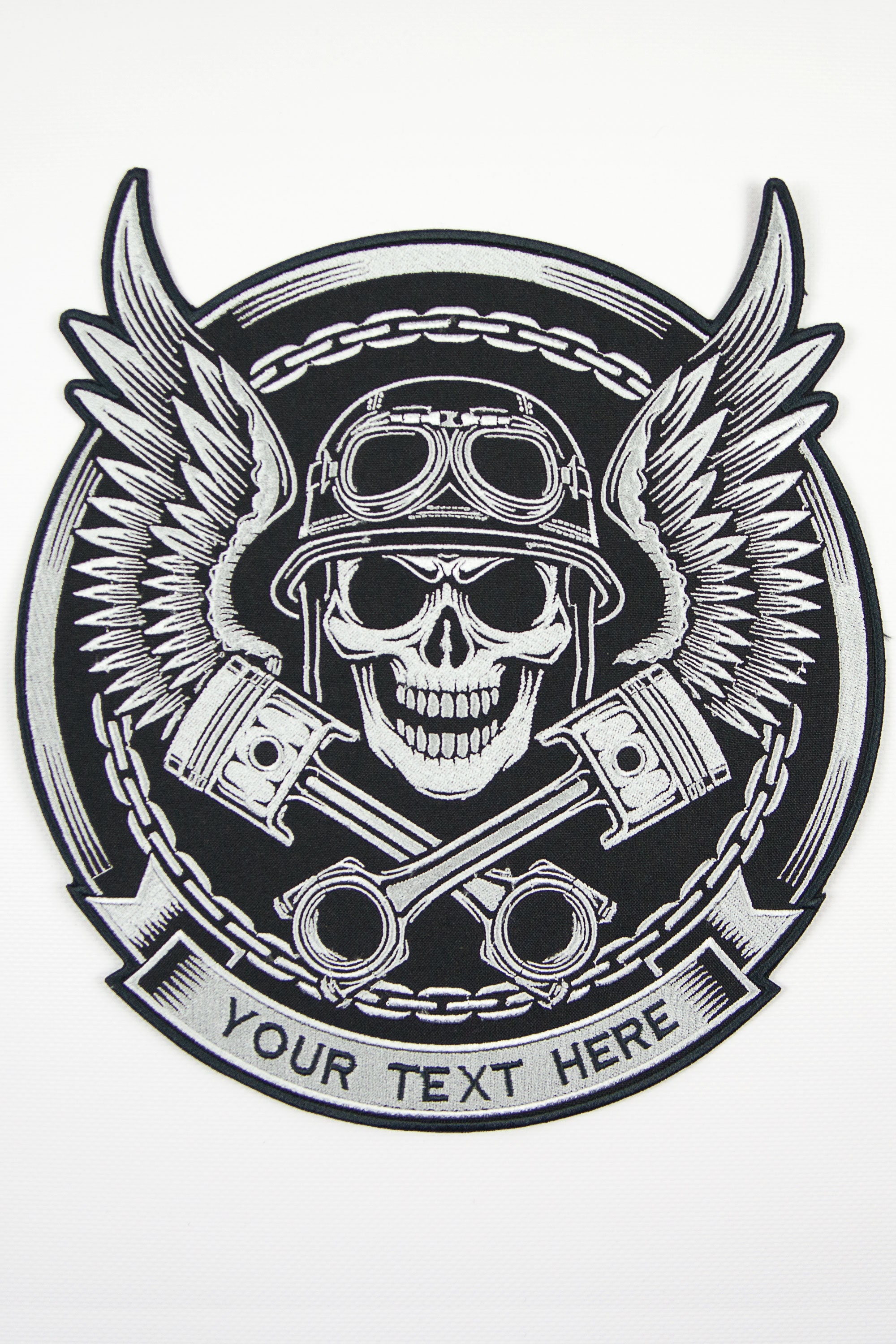 Skull Biker Patches Skull Back Patch Personalised Large - Etsy