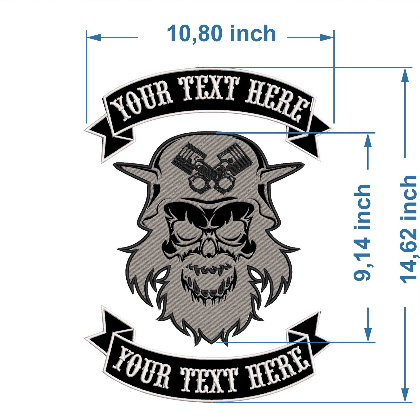 Biker Back Patch Large Biker Skull Back Patches - Etsy