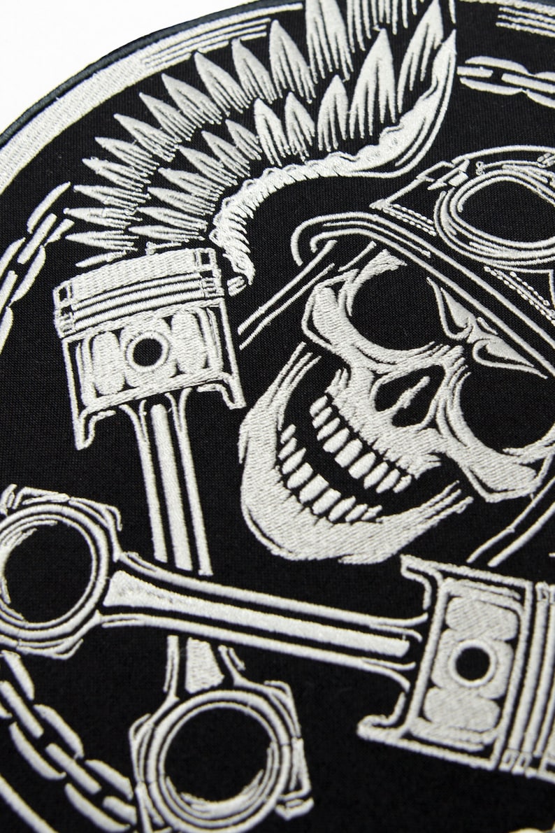 Skull Biker Patches Skull Back Patch Personalised Large - Etsy