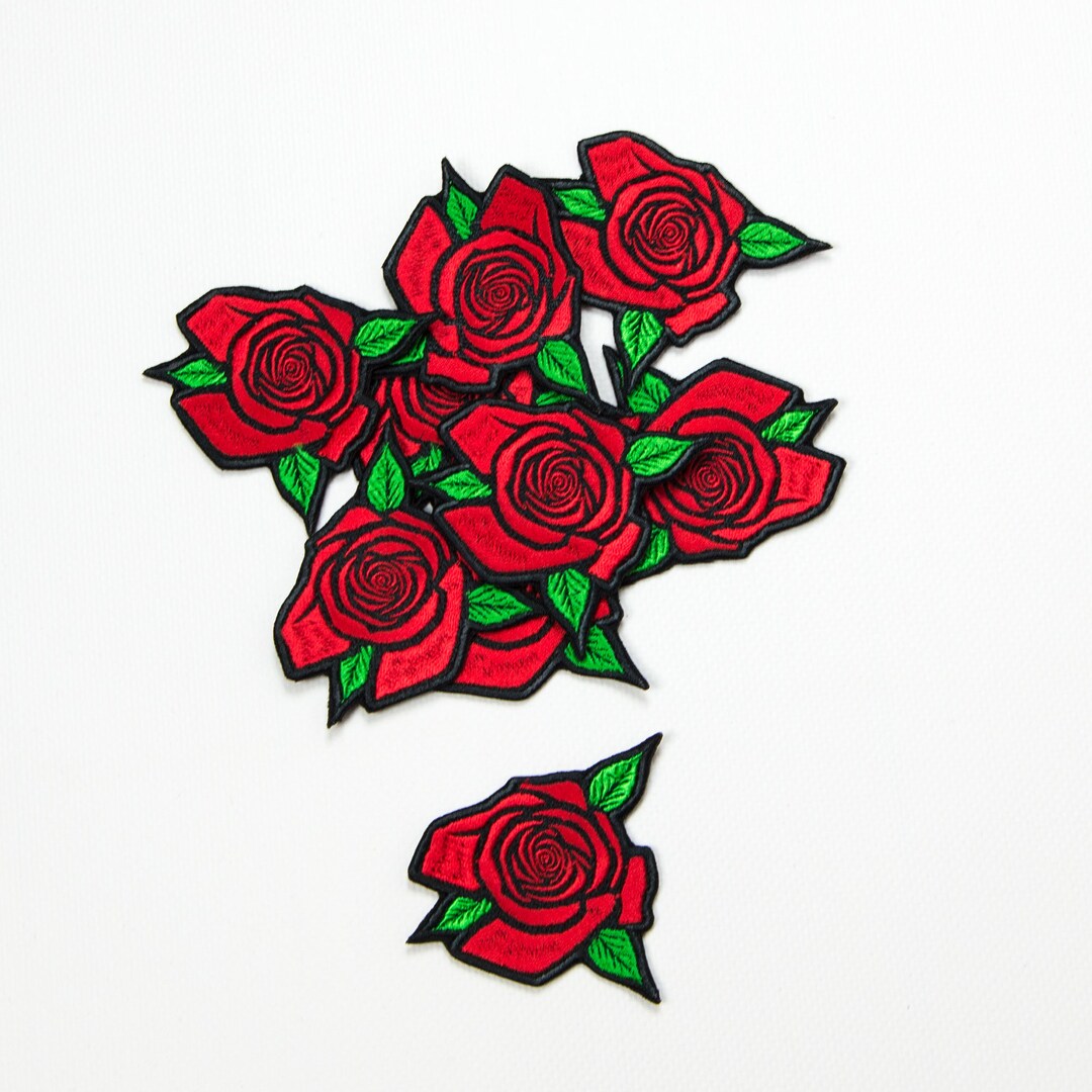 Embroidered Rose Patch Flower, Patch-iron On, Patch for Jacket, Only 1 ...