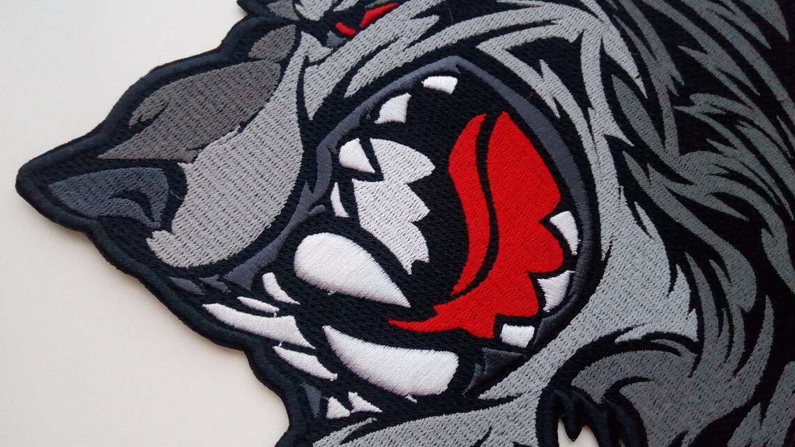 Large Wolf Embroidered Patch Large Wolf Patch Iron-on Patch - Etsy