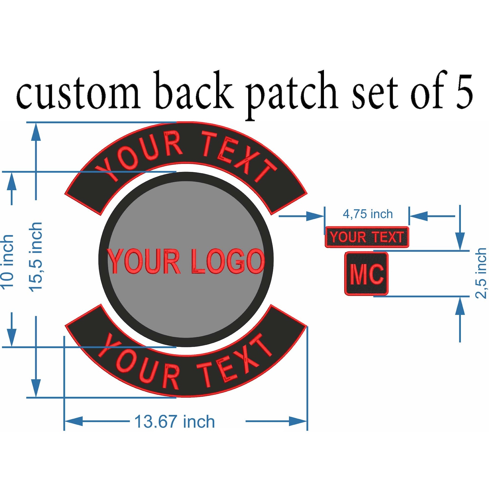 Custom Made Biker Patches Any Size Motoclub Jacket Back | Etsy