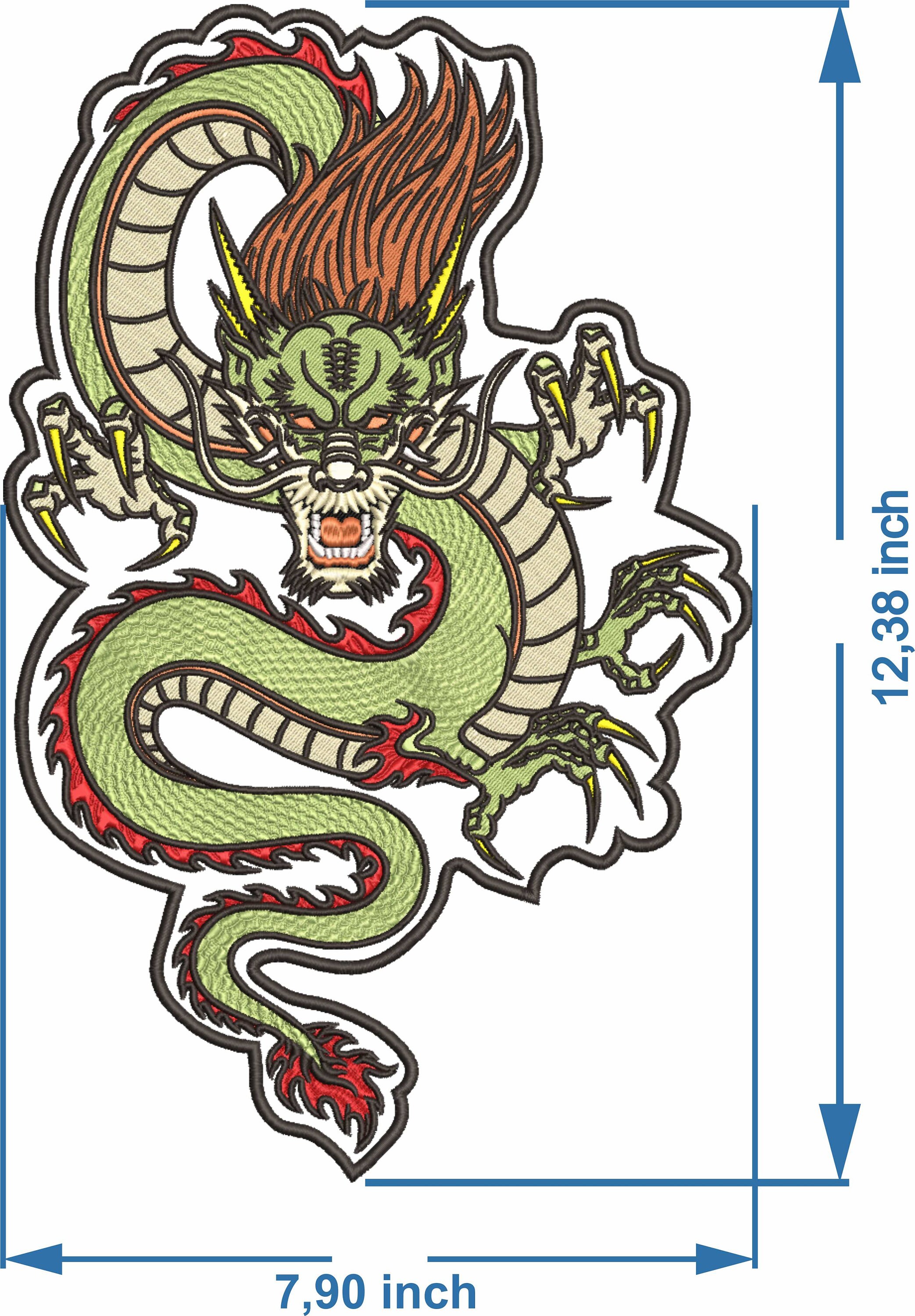 Dragon Iron on Patch Large Embroidered Dragon Patch Iron-on - Etsy