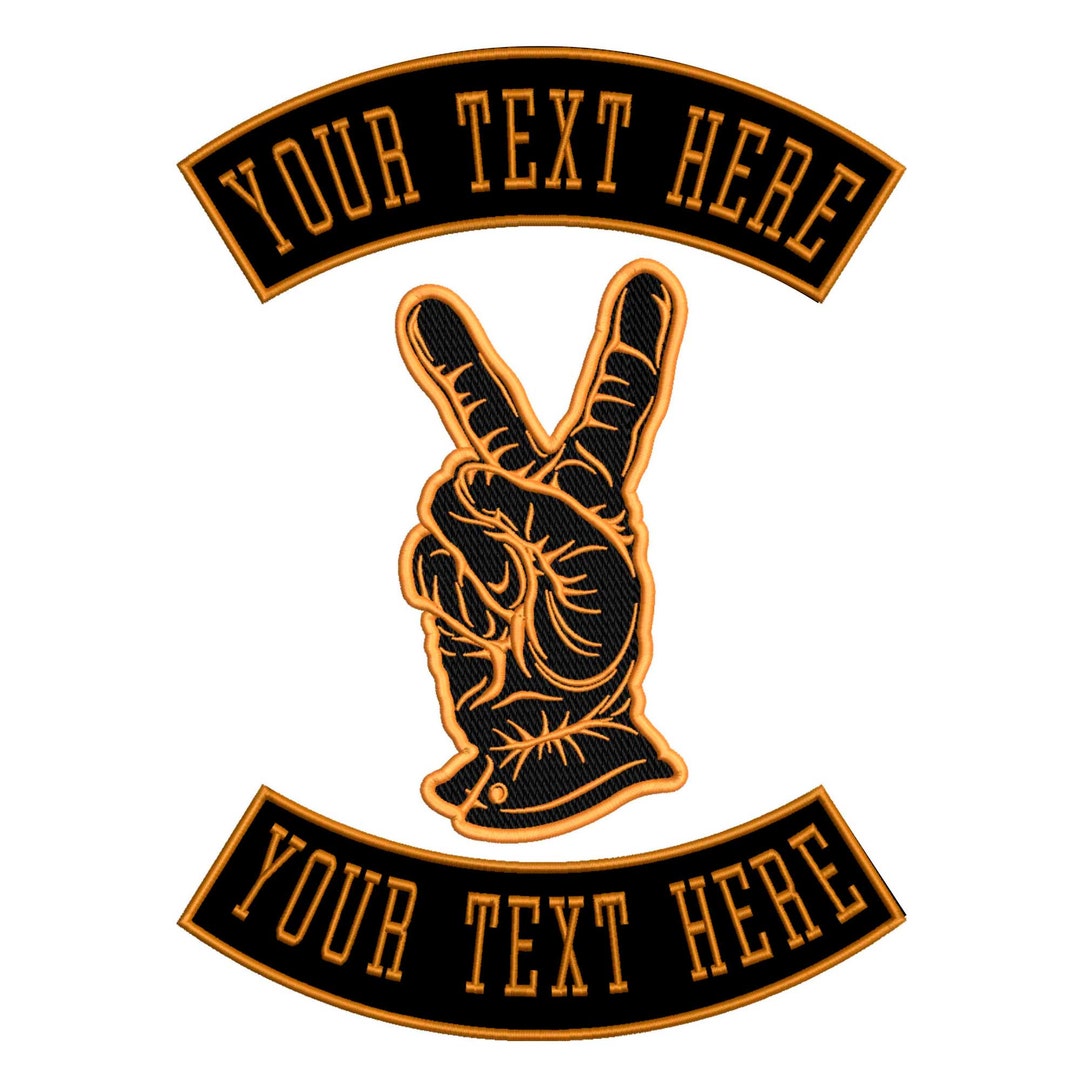 Victory Sign Embroidered Patch, Custom Large Biker Patches - Etsy