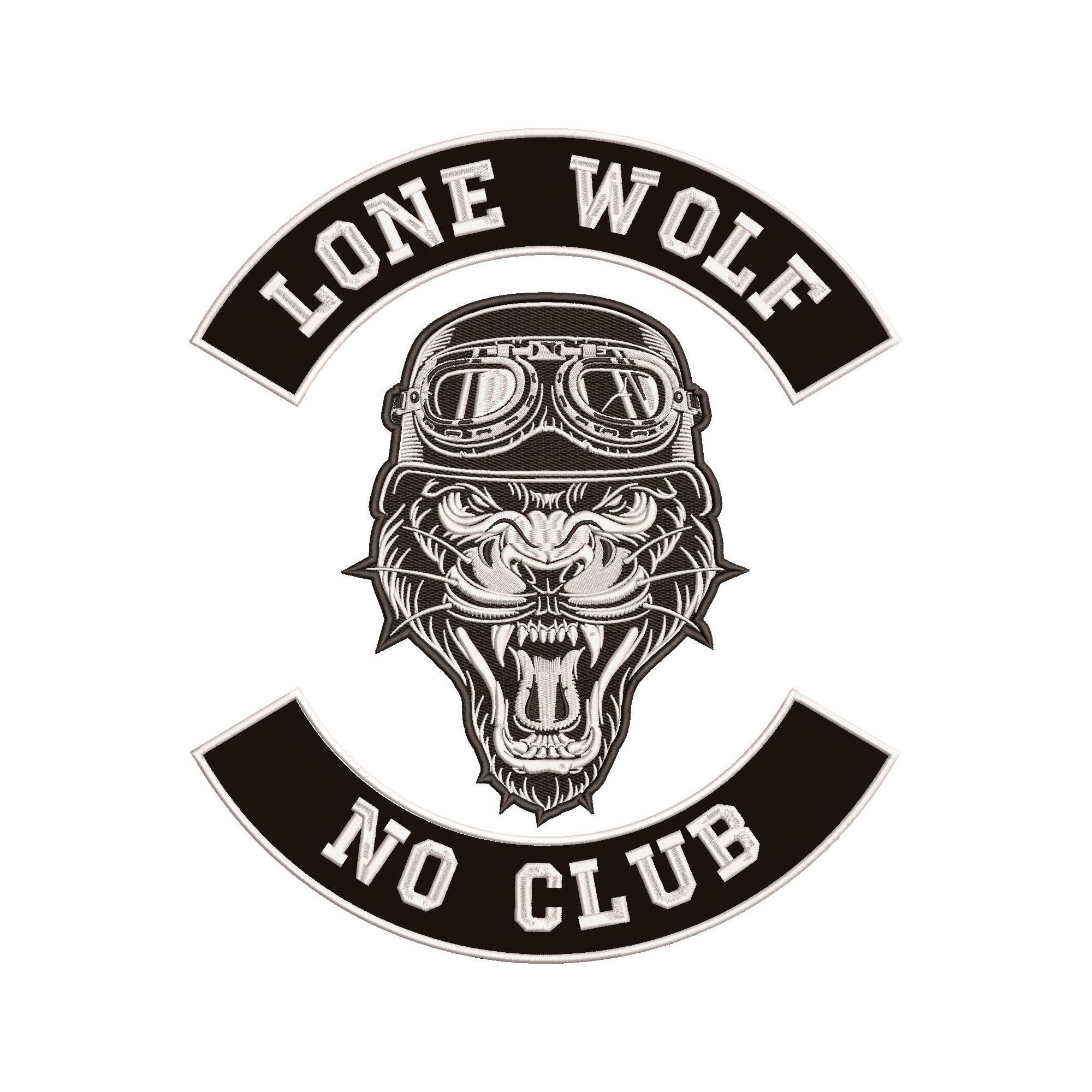 Lone Wolf Biker Patch Skull Back Patch Large Biker No Club - Etsy Canada