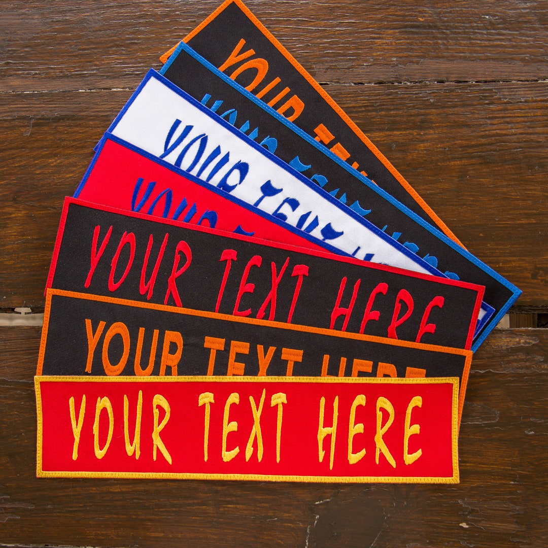 Large Embroidered Name Patches for the Back of Jacket, Iron On, Sew on ...