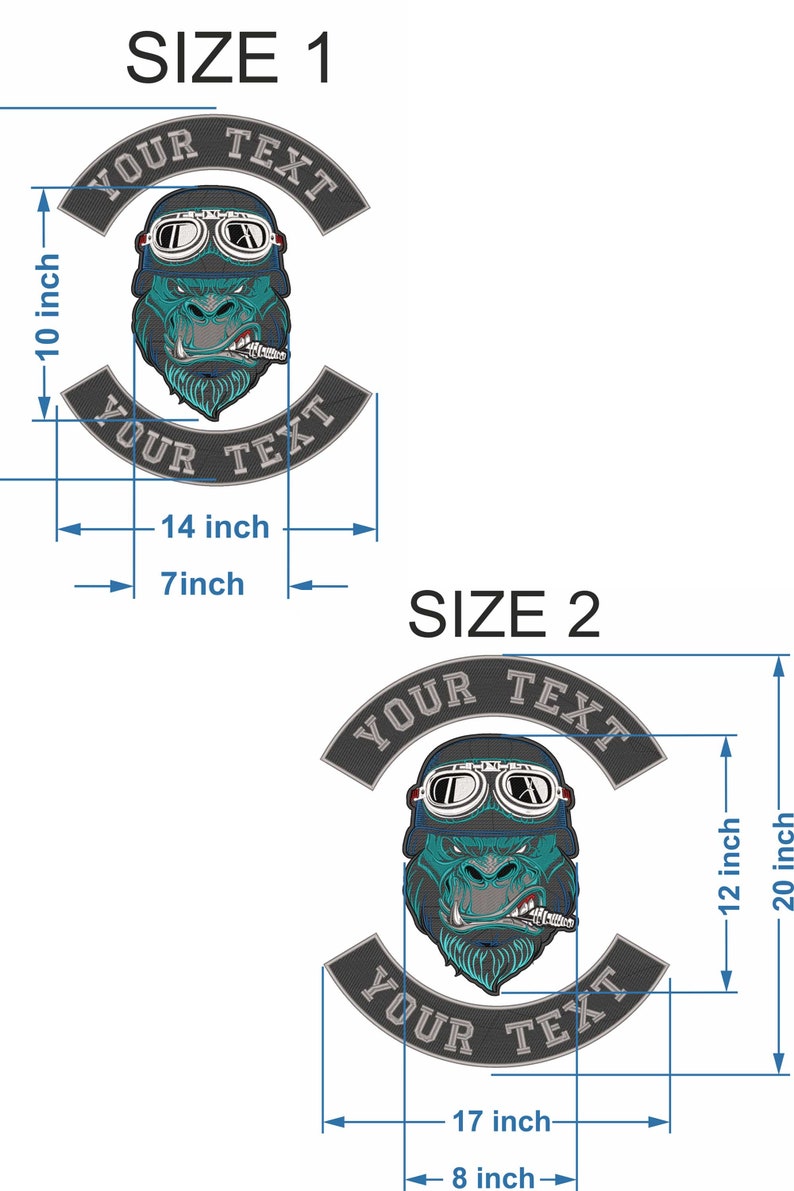Large Embroidered Biker Gorilla Patch – Vest Jacket Accessory - Etsy