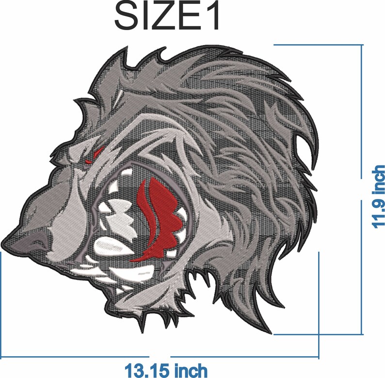 Large Wolf Embroidered Patch Large Wolf Patch Iron-on Patch - Etsy