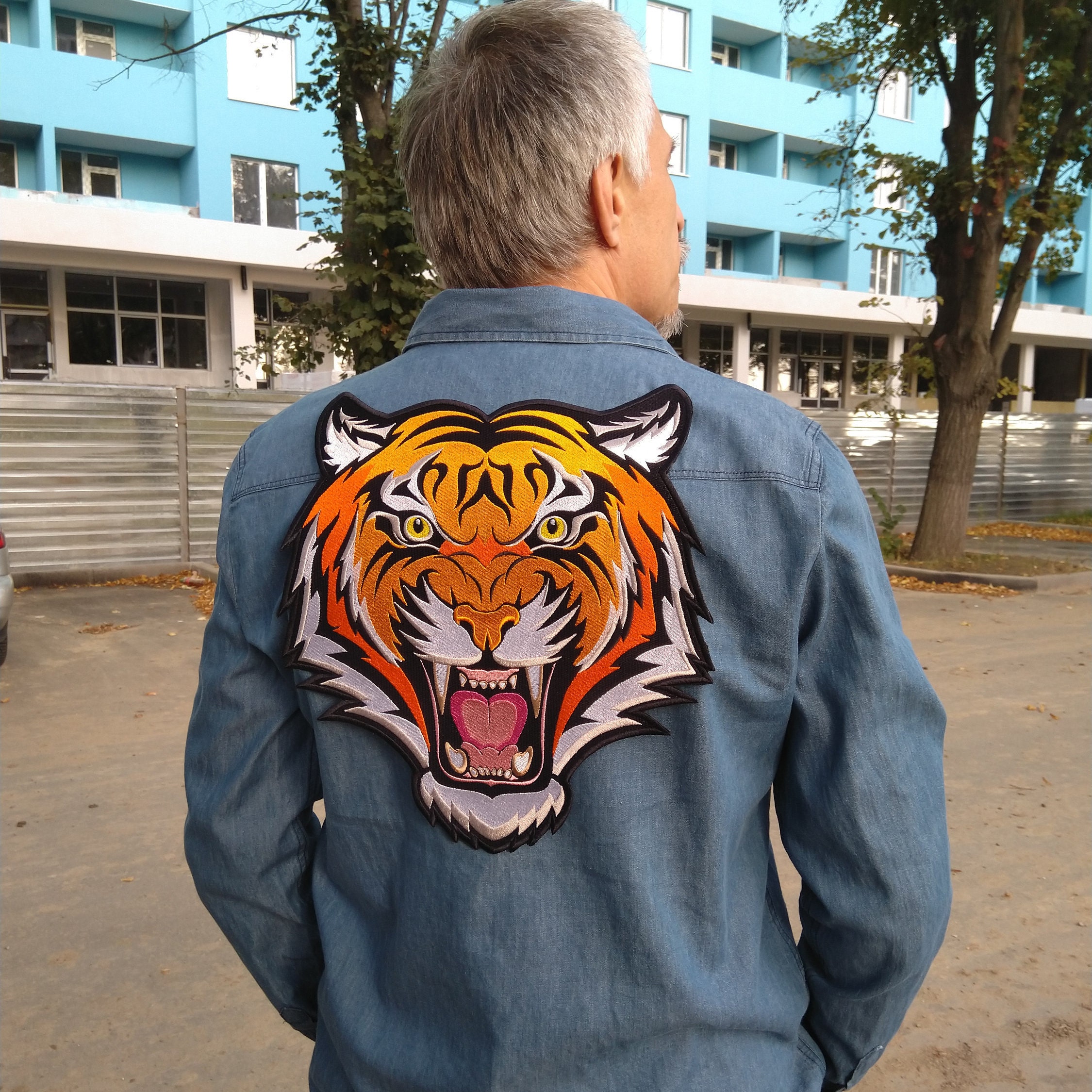 Large Embroidered Tiger Patch Iron-on Patch Large Back - Etsy