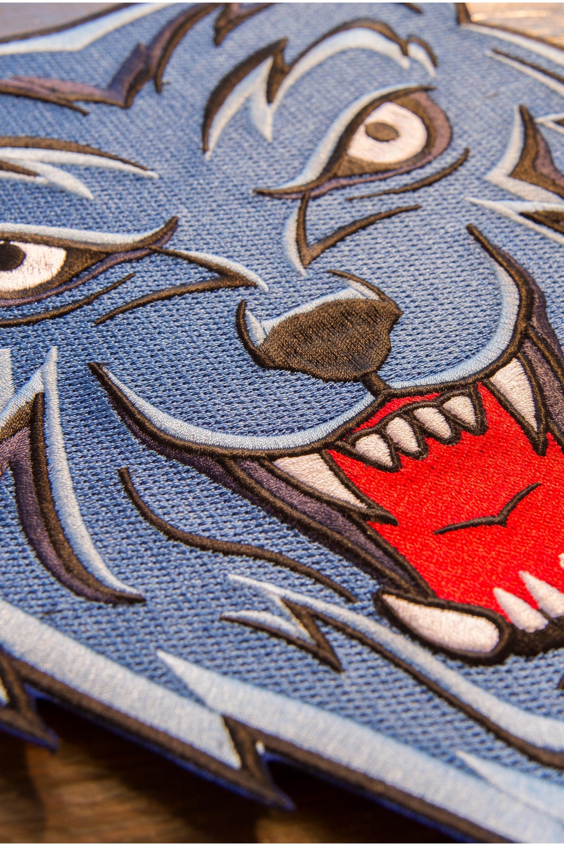 Wolf Biker Patch Large Wolf Embroidered Patch Iron-on Patch - Etsy