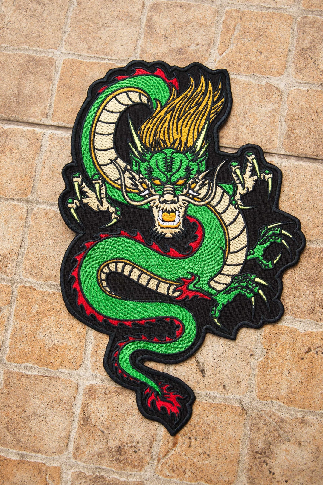 Dragon Iron on Patch, Large Embroidered Dragon Patch, Iron-on Patch ...